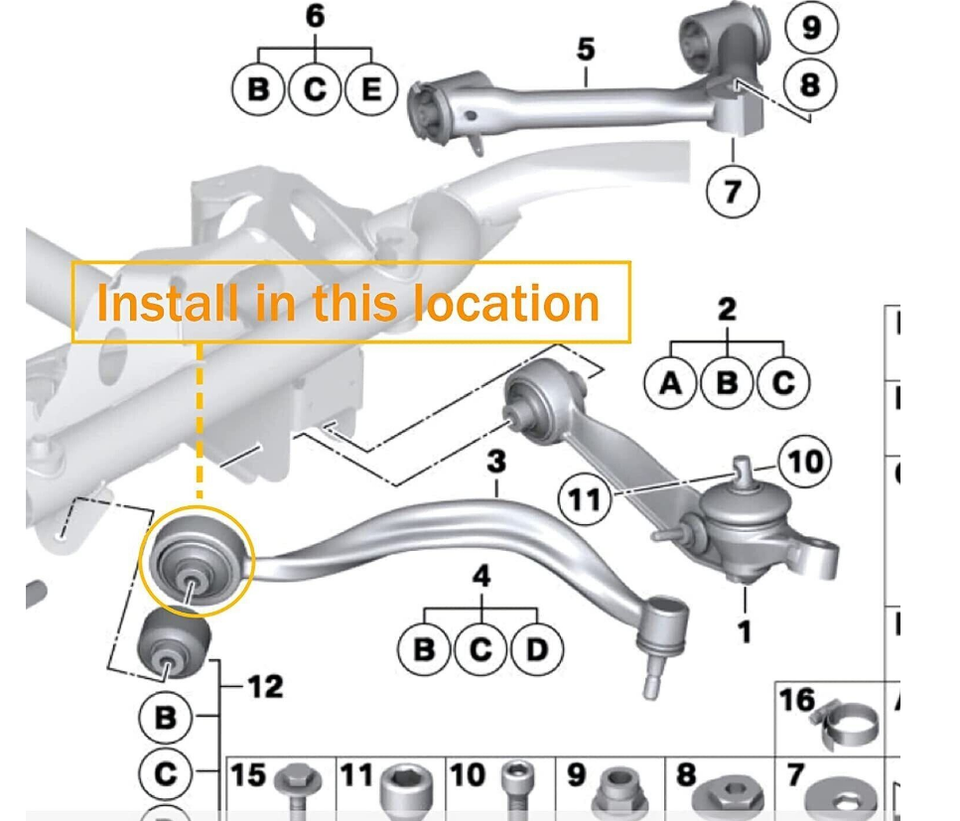 for Rolls-Royce Phantom Front lower control arm bushing OEM 31120439102 ...