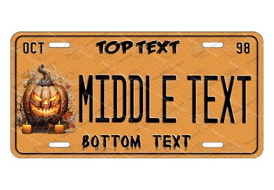Halloween Scary Pumpkin Customized License Plate Tag Auto Car Bicycle ...