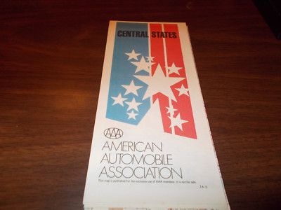 1974 AAA Central States Vintage Road Map | eBay