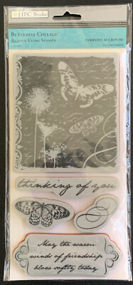 TPC Studio Butterfly Collage Rubber Cling Stamps | eBay