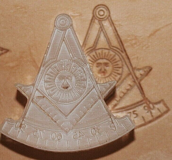 ACRYLIC Leather Embossing Stamp MASTER MASON MASONIC for Veg Tanned ...