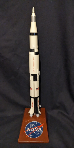 Vintage NASA Apollo Saturn Rocket 22" Wooden Desk Model - Warplanes.com ...