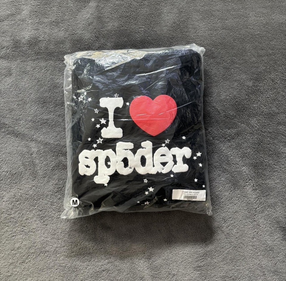 Sp5der I Love Sp5der Hoodie Black Graphic Print | eBay