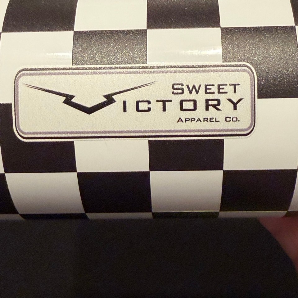 Sweet Victory Apparel Co Black Checkered Slimcan Koozie 6.25” Tall x 3 ...