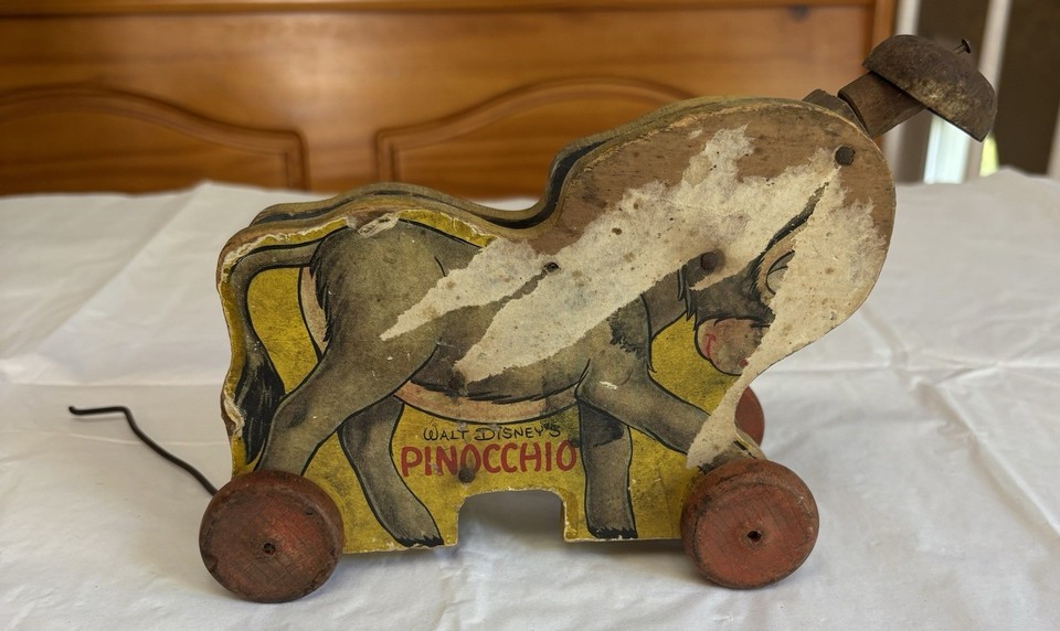 VTG ‘39 Fisher Price Walt Disney Pinocchio Donkey "Lampwick" Pull Toy ...