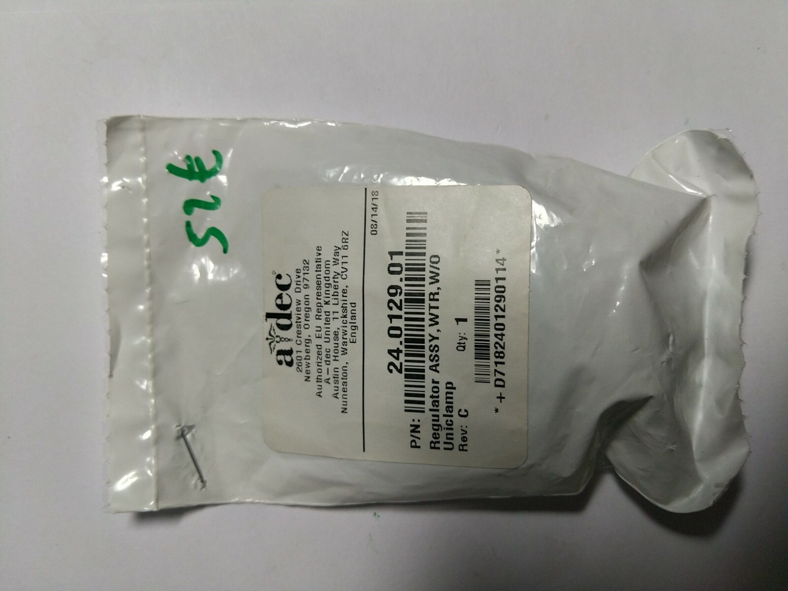 Adec+Regulator+Assy+Wtr+W%2Fo+Uniclamp+%2F+24.0129.01 for sale online ...