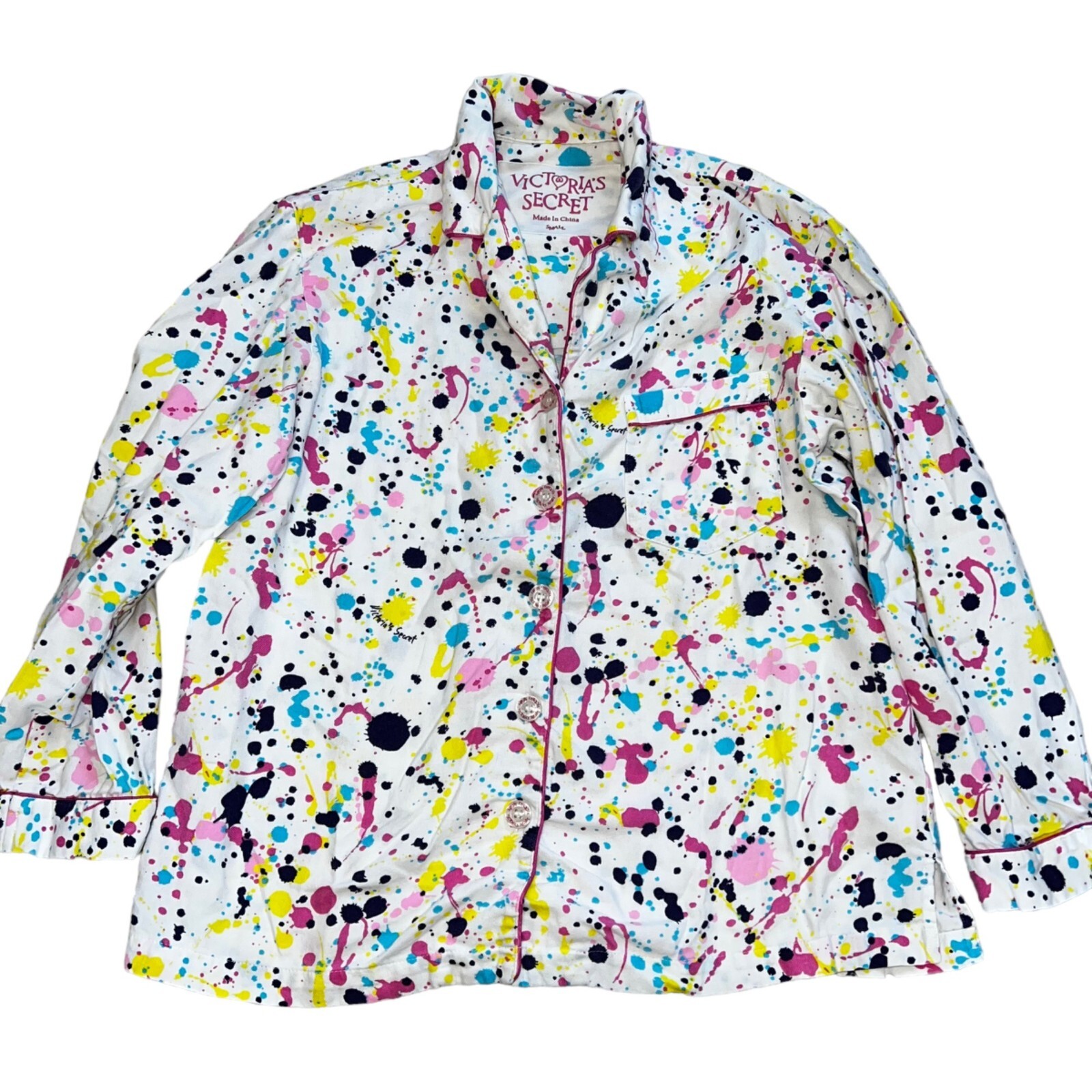 Victoria's Secret Flannel Paint Splatter Pajamas Set … - Gem