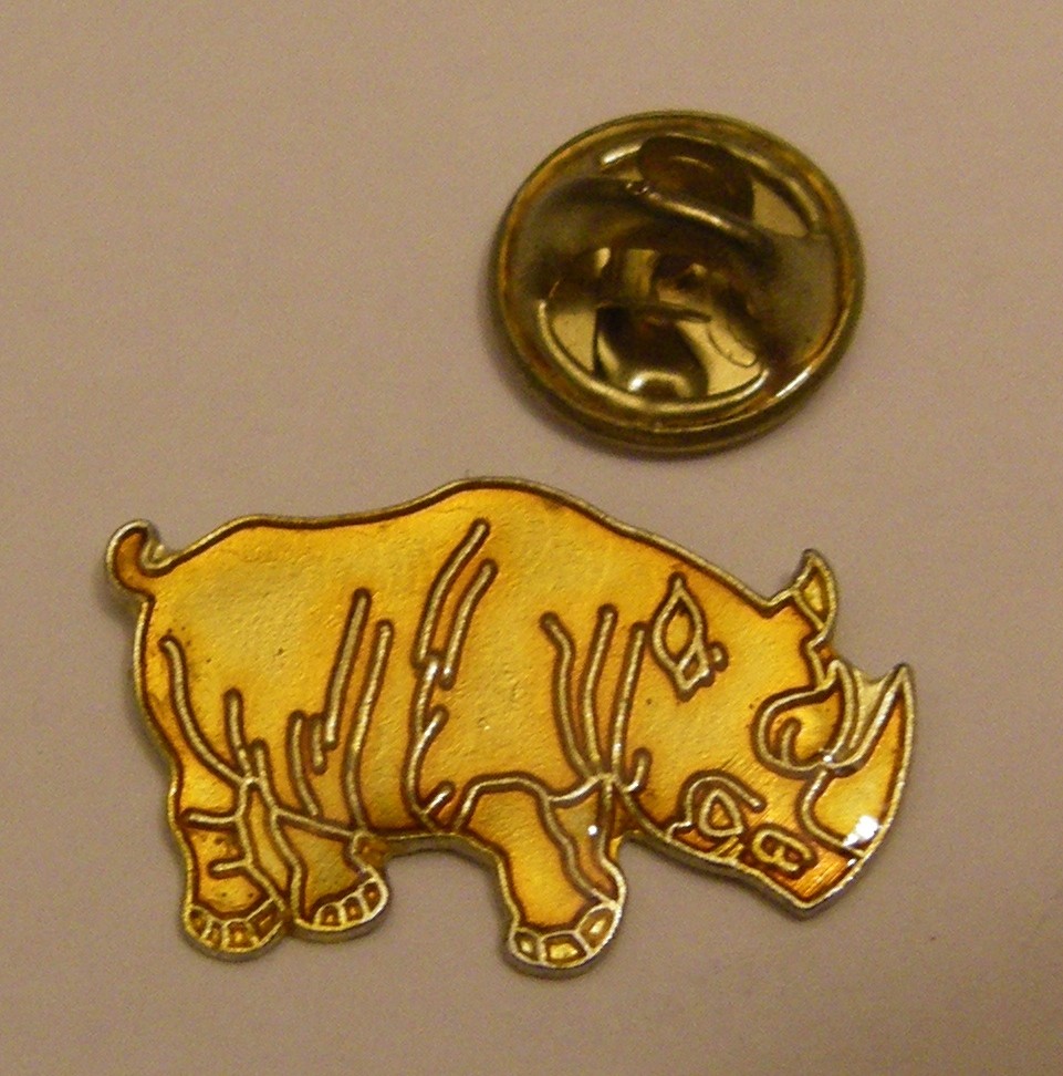 RHINO RHINOCEROS vintage pin badge Z8J | eBay