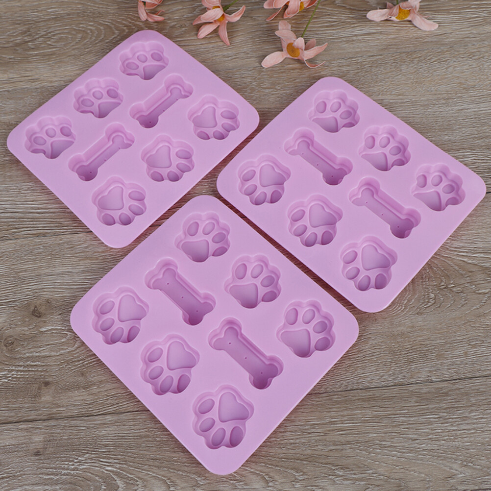 1pc Dog Bone Dog Footprint Cake Mold Silicone dog bone molds party ...
