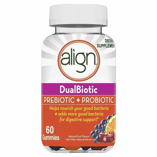 Align Prebiotic and Probiotic Natural Fruit Flavors Supplement Gum -60 ...