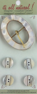Handmade Natural MOP Buttons - Natual MOP Oval Buckle & Round Brass ...