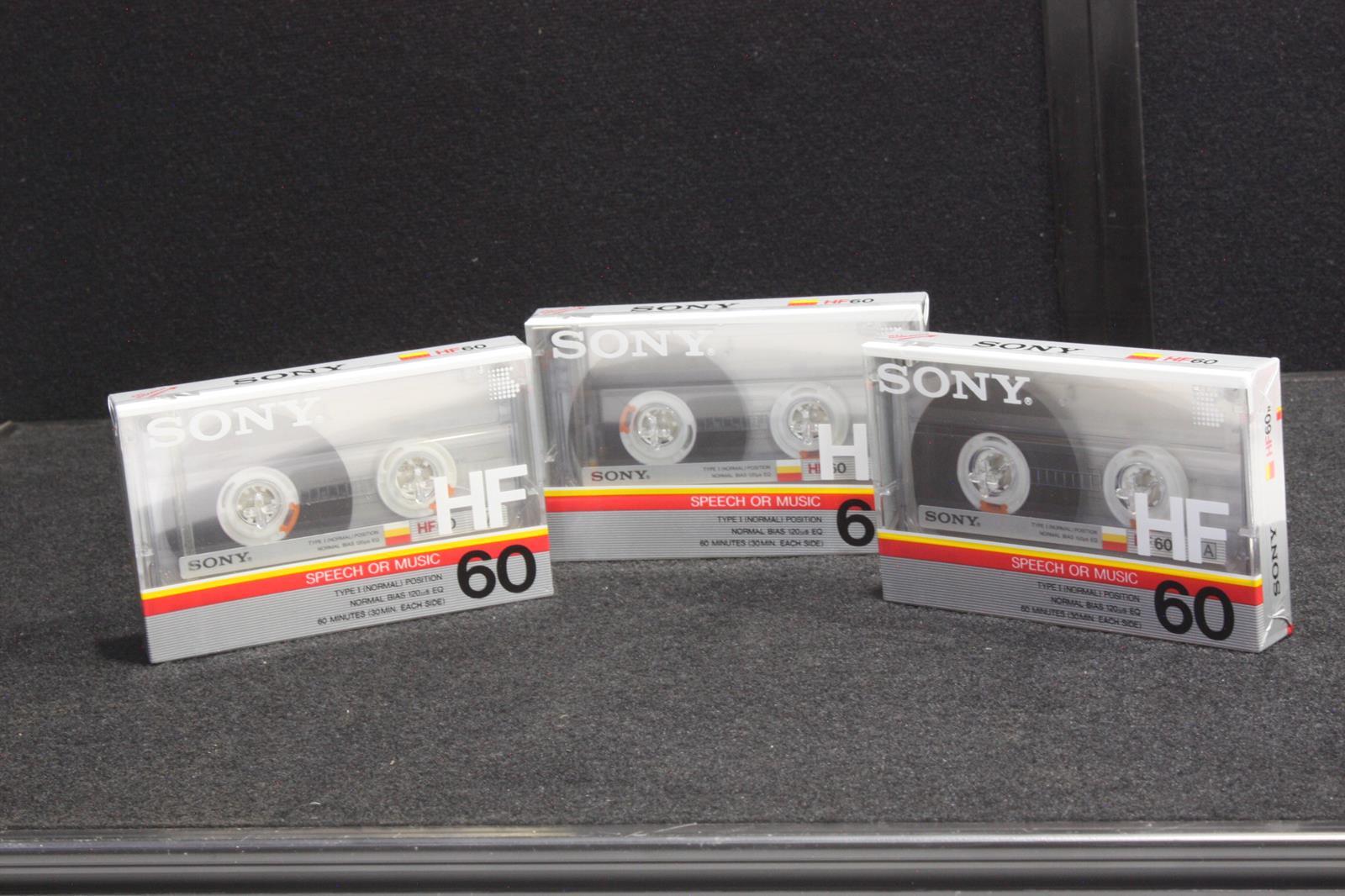 New SONY HF 60 Minute Blank Lot of 3 AUDIO CASSETTE Sealed TAPES SKU ...