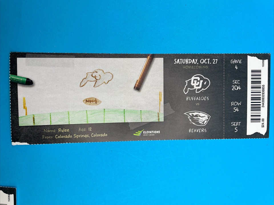 Colorado Buffaloes Vs Oregon State Beavers Football Ticket Stubs - 2 ...