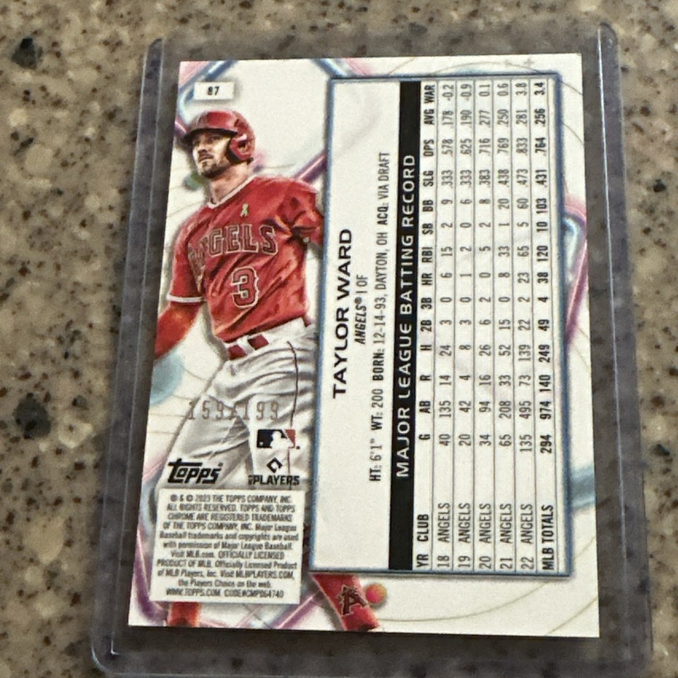 Taylor Ward 2023 Topps Chrome Cosmic #87 Aqua Equinox 159/199 LA Angels ...