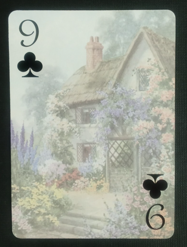 Masterpiece Playing Card An Old-Fashioned Cottage 9 Clubs | eBay