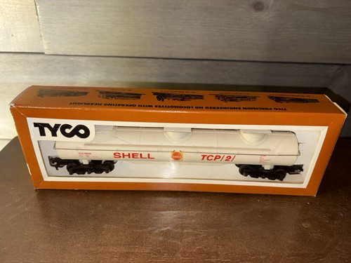 TYCO HO SCALE MODEL TRAIN SHELL OIL TCP 2 TRIPLE DOME TANK CAR 99939 ...