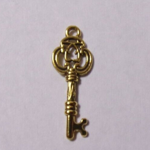 Gold Tone Fanciful Skeleton Key Pendant Charm Hang Tag | eBay