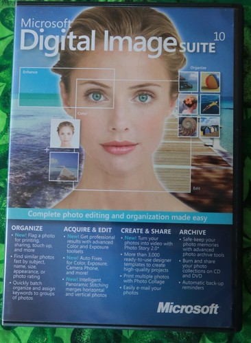 Microsoft Digital Image Suite 10 Photo Editing Software (2004) 2 Disk ...