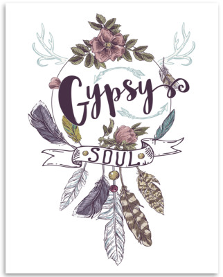 Gypsy Soul - 11x14 Unframed Typography Art Print - Wall Art, Boho Wall ...