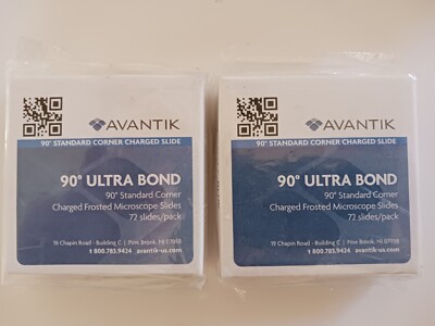 AVANTIK - 90° Ultra Bond Charged Frosted Microscope Slides; 2 Boxes of ...