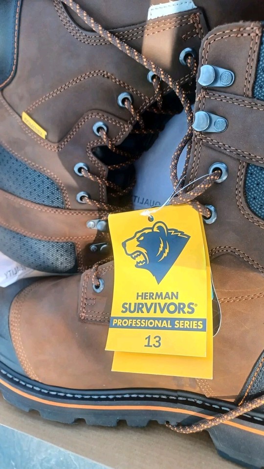 Herman Survivors Pro Series Men's Dozier Waterproof 8" Steel Toe Work ...