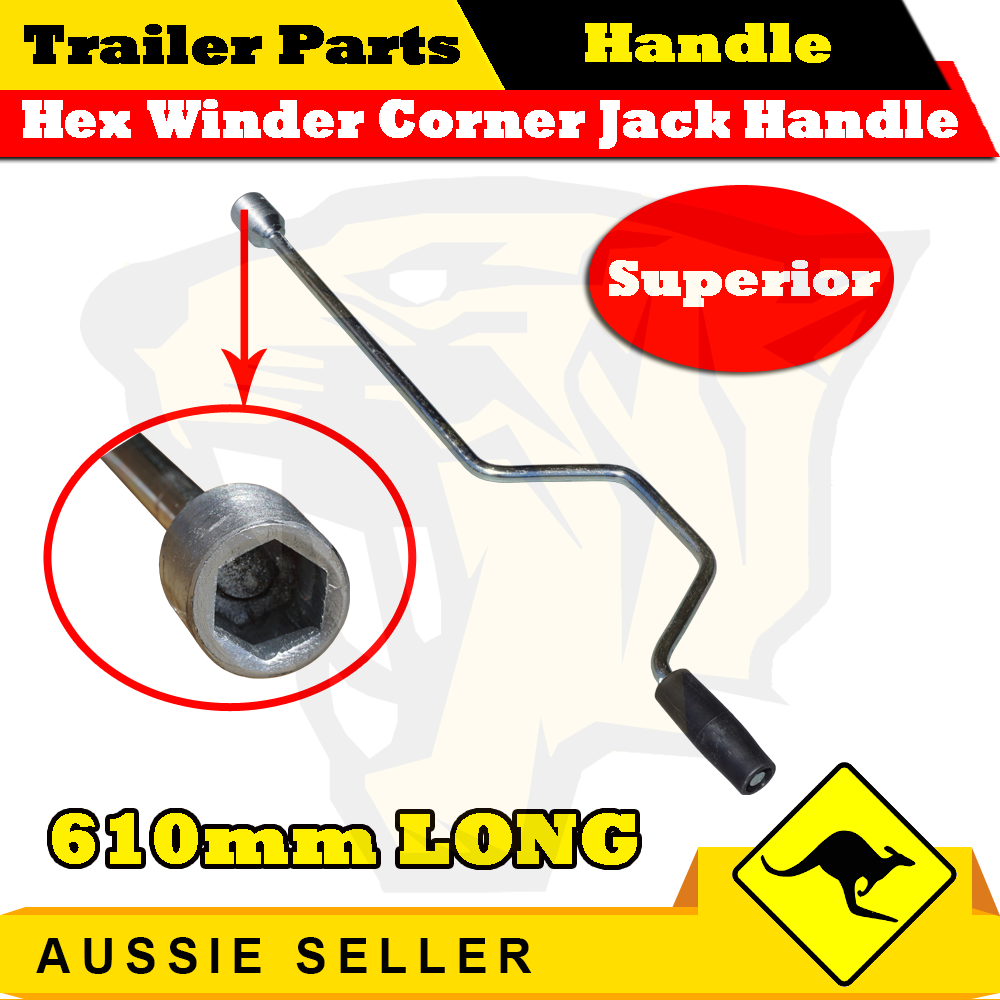 SUPERIOR HEX WINDER CORNER JACK HANDLE 610mm LONG TRAILER CARAVAN | eBay