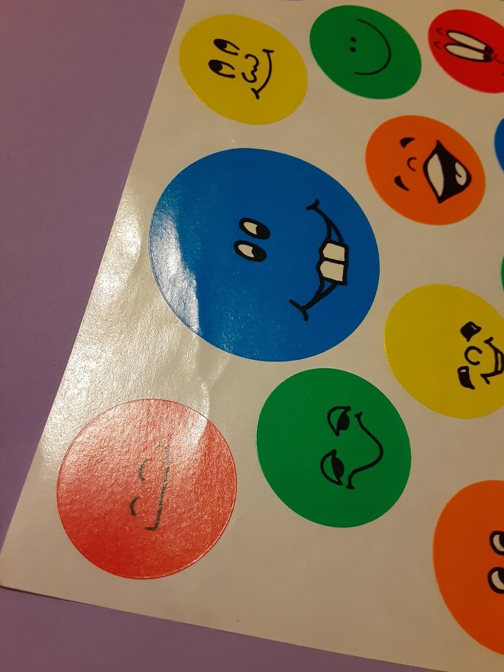 vintage 80s Highlights happy faces over-sized sticker sheet *damaged ...