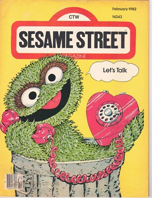 SESAME STREET MAGAZINE Oscar Grouch February 1982 Vintage CTW Child ...