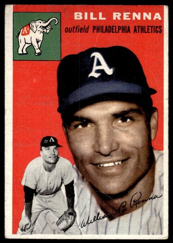 1954 Topps Bill Renna VG/EX RC Philadelphia Athletics #112 | eBay