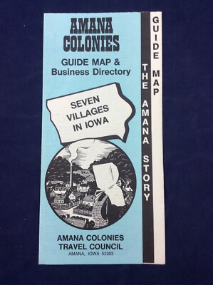 Vintage Brochure AMANA COLONIES Guide Map & Business Direcory | eBay