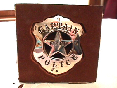 "CAPTAIN PUEBLO POLICE" STERLING SILVER FRANKLIN MINT OLD WEST BADGE ...