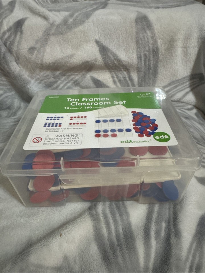 edxeducation Ten Frame Classroom Set - Math Manipulatives for Kids - 16 ...