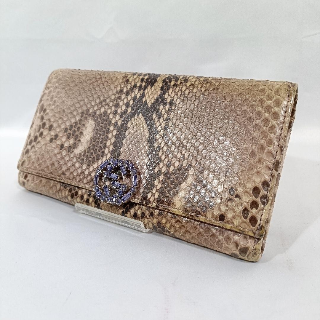 Gucci Long Wallet Interlocking Gg Python Snake - Gem