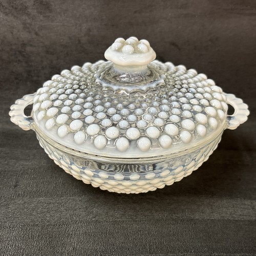 Fenton Hobnail Opalescent Covered Candy Dish With Handles | eBay