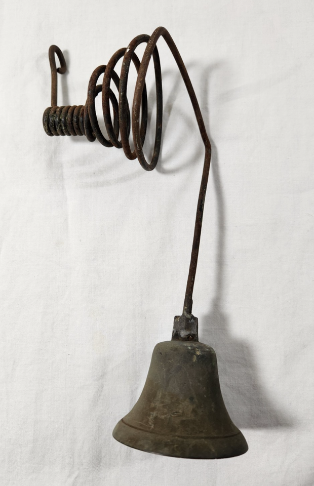 Country Store Shop Keeper Hanging Antique Brass Spring Door Bell | eBay