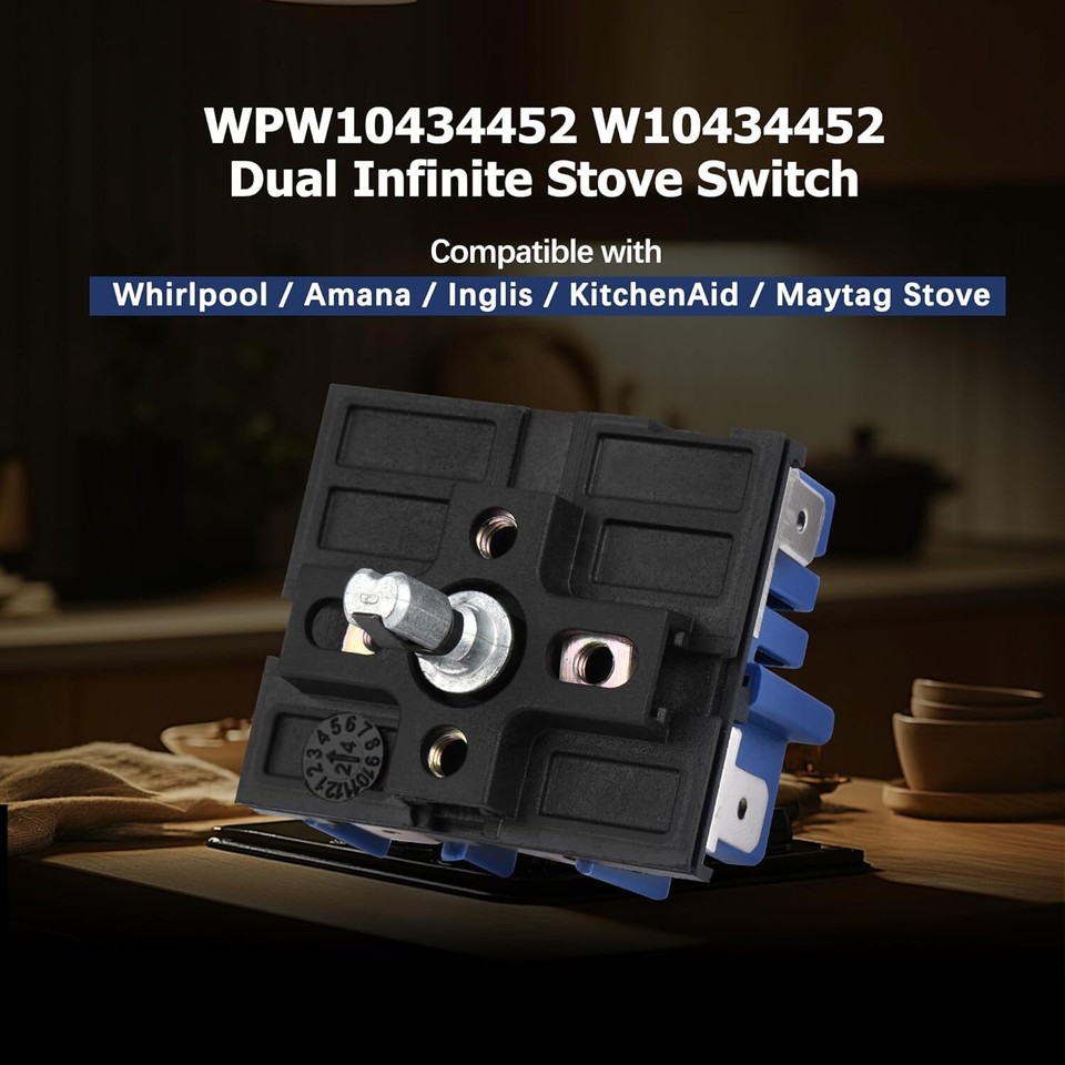 W10434452 For Whirlpool Range Dual Surface Element Infinite Switch MDPA ...