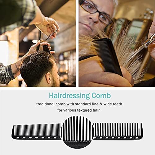 6 Pieces Carbon Fiber Hair Combs Set, General Styling Grooming Comb ...