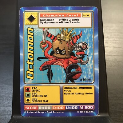 Octomon St-37 1st Edition Digimon Digi-Battle Card Game | eBay