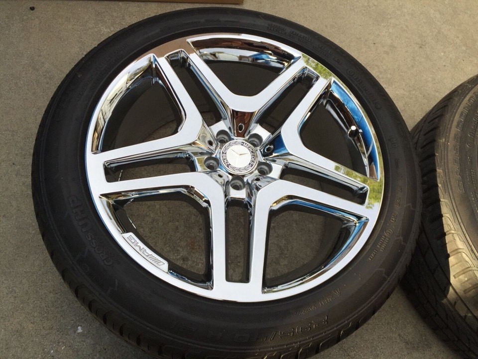 21" NEWLY CHROMED OEM ORIGINAL MERCEDES GL63 GL550 GL450 AMG BLACK ...