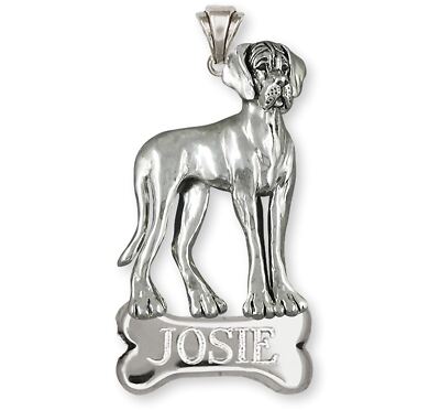 Great Dane Jewelry Sterling Silver Handmade Great Dane Pendant GD16-NP ...