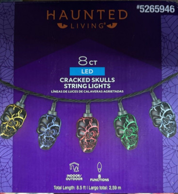Haunted Living Light Show Strings 8 Ct 7ft LED Plug-In Multicolor ...