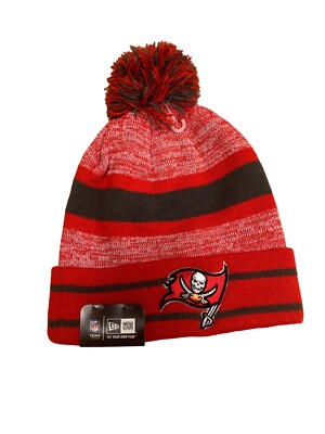 NEW ERA Tampa Bay Buccaneers Logo Red Pom Cuffed Beanie Toboggan Knit ...