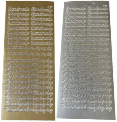 Handmade Silver Gold Peel Off Sticker Sheet Card Making Scrapbooking ...