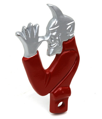 RED DEVIL THUMBS NOSE LICENSE PLATE TOPPER OLD SCHOOL BOBBER CHOPPER ...