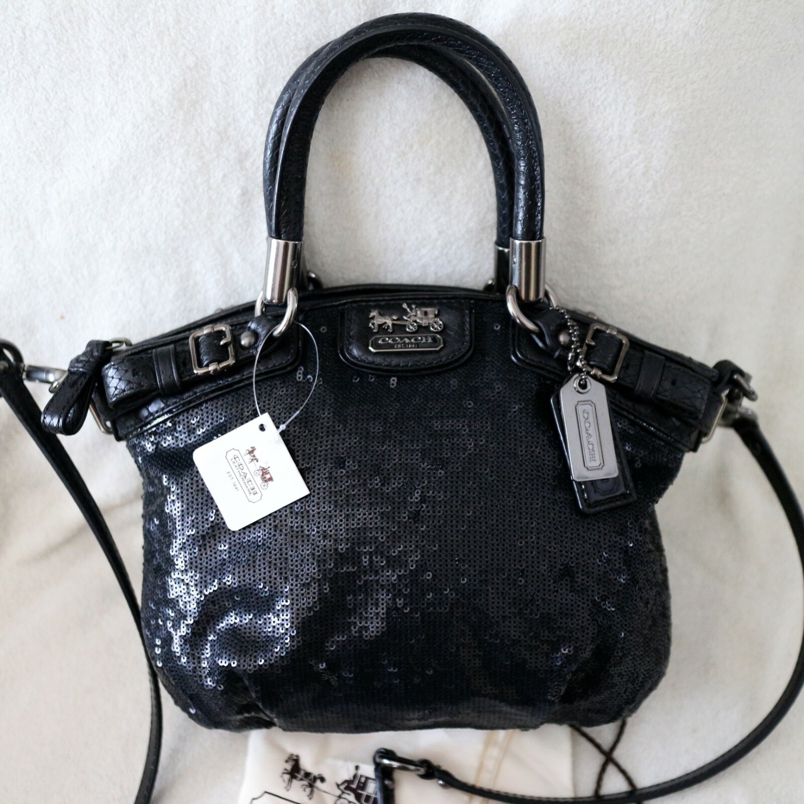 Black Sequin Coach Bags
