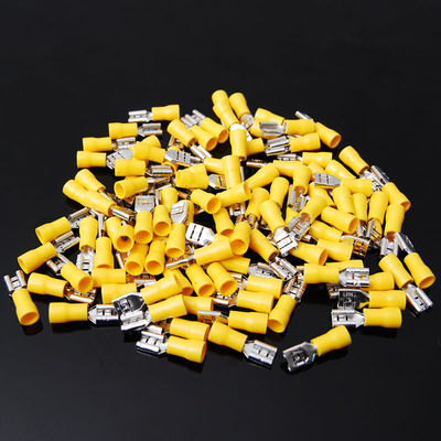 1000 Yellow 12-10 AWG Vinyl Female Quick Disconnect Wire Terminal .250 ...