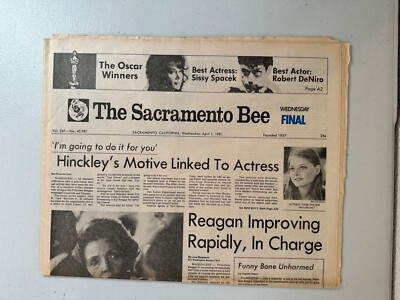 The Sacramento Bee Newspaper / April 1, 1981 / Front section only ...