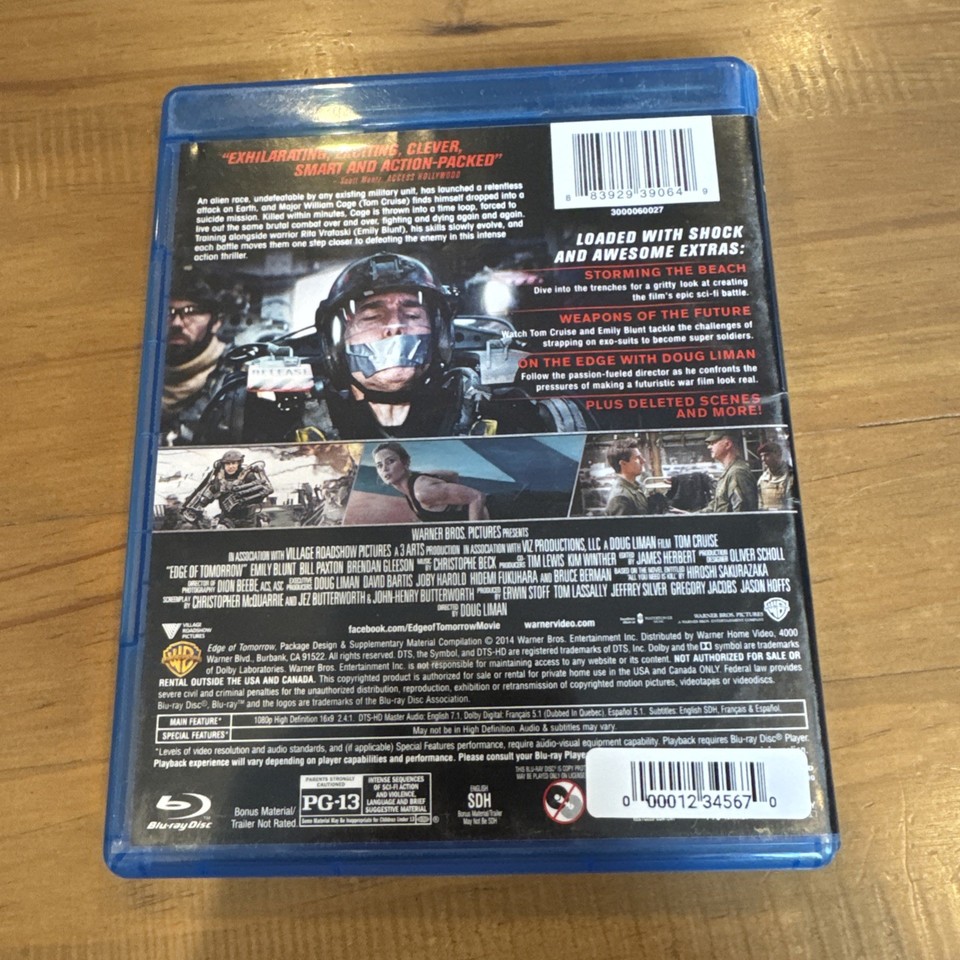 Live Die Repeat: Edge of Tomorrow (Blu-ray, 2014) 883929386819| eBay