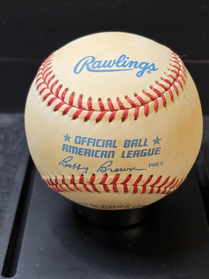 OAL BOBBY BROWN BASEBALL SIGNED BY MICKEY MANTLE UDA AUTHENTIC STICKER ...