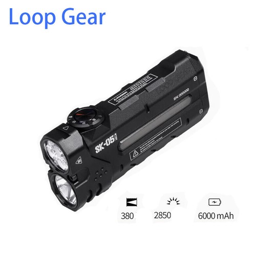 LOOP GEAR SK05 PRO 3060LM EDC Flashlight Rechargeable W/ Dial Switch +Power Bank | eBay